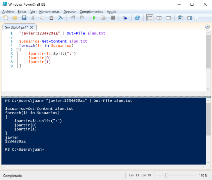 Split users and passwords | Operating systems, scripting, PowerShell ...