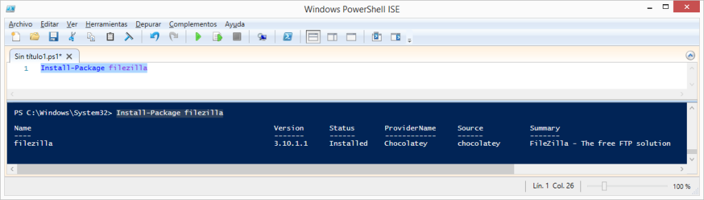 Using Oneget To Install A Package Operating Systems Scripting Powershell And Security