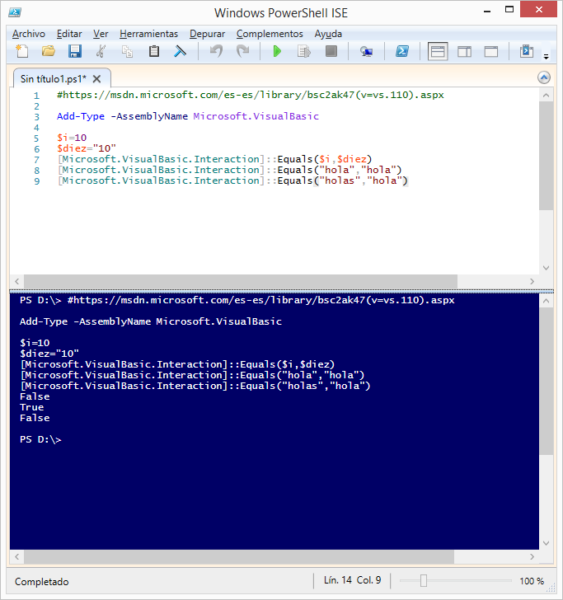 Determinar si un objeto es igual a otro mediante Visual Basic en PowerShell | Operating systems ...