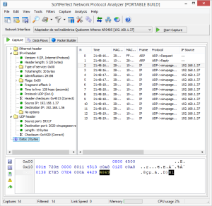 Análisis de conexiones UDP con SoftPerfect Network Protocol Analyzer | Operating systems ...