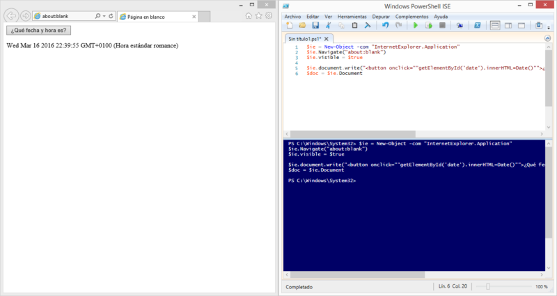 Mediante un evento de botón mostrar la fecha y hora | Operating systems, scripting, PowerShell ...