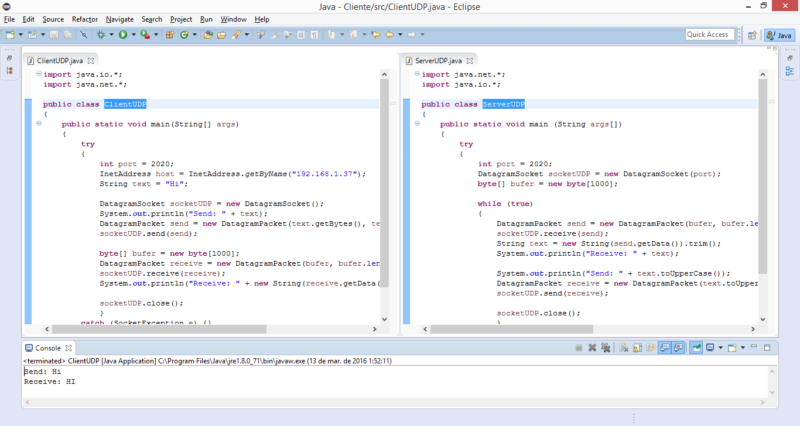 Java Server and client (Datagram Socket UDP) | Operating systems, scripting, PowerShell and ...