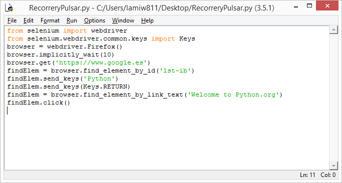 Realizar una búsqueda y pulsar sobre un enlace en el navegador desde ...