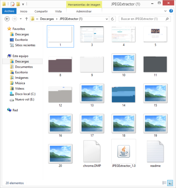Extract all the jpgs found in chrome.dmp (dump file) | Operating ... Extract all the jpgs found in chrome.dmp (dump file) | Operating ...