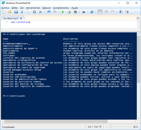 Listar grupos locales en Windows 10 con PowerShell 5.1 | Operating systems, scripting ...