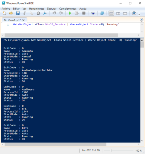 Analizar servicios con PowerShell | Operating systems, scripting, PowerShell and security ...