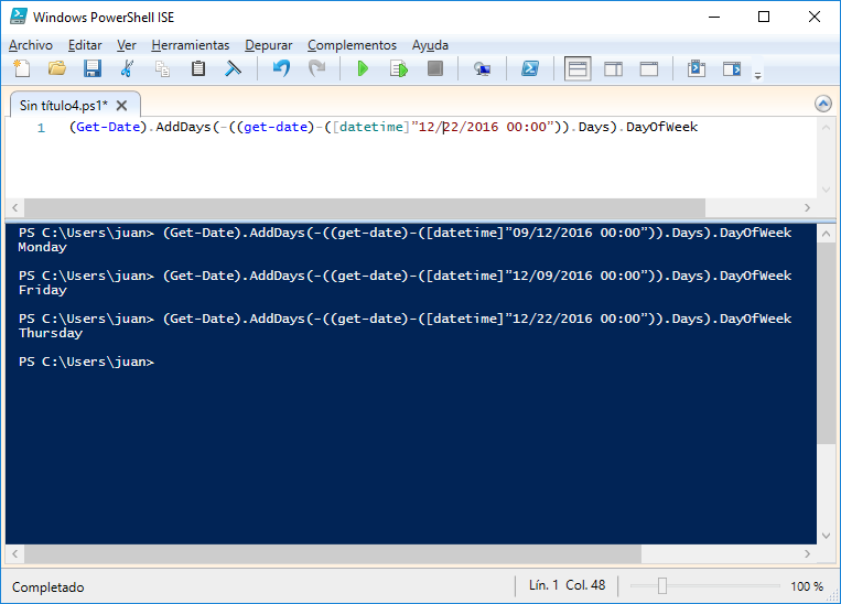 Cómo calcular qué día de la semana fue con PowerShell | Operating systems, scripting, PowerShell ...