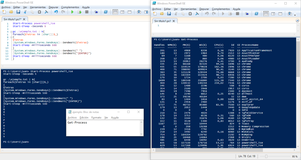 Ejecutar Cmdlets En Powershell Leyendo Desde Un Fichero Utilizando Sendkeys Operating Systems