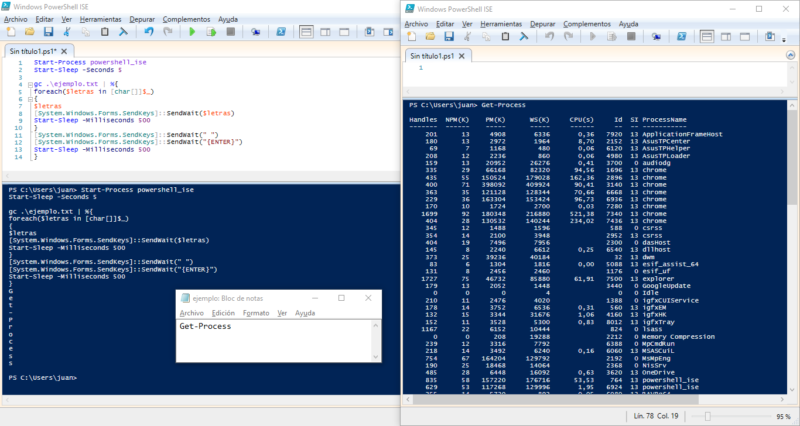 Ejecutar cmdlets en PowerShell leyendo desde un fichero utilizando SendKeys | Operating systems ...
