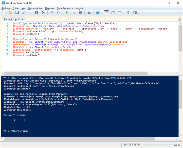 Conectar Powershell Con Mysql Operating Systems Scripting Powershell And Security 4030