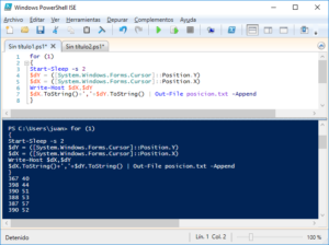 Almacenar en un fichero las coordenadas del ratón | Operating systems, scripting, PowerShell and ...