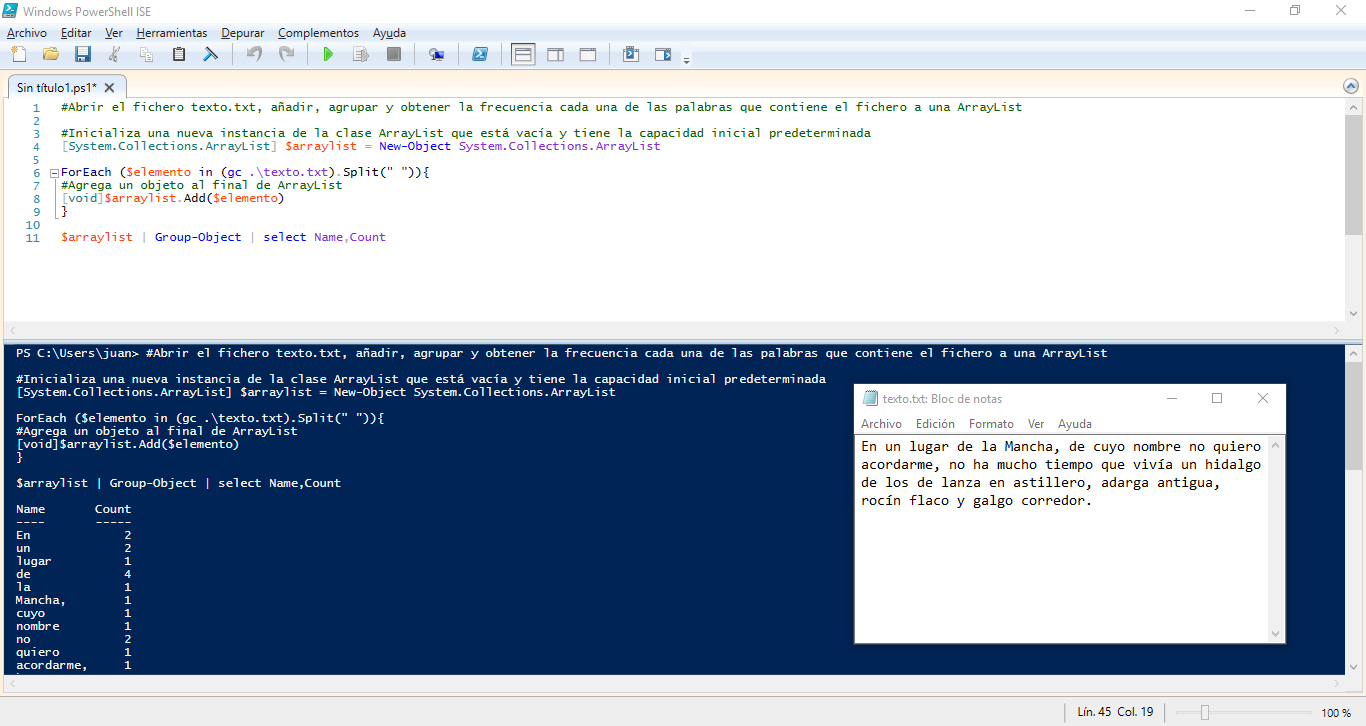 Análisis de frecuencias de palabras en un texto con PowerShell (parte 4 ...