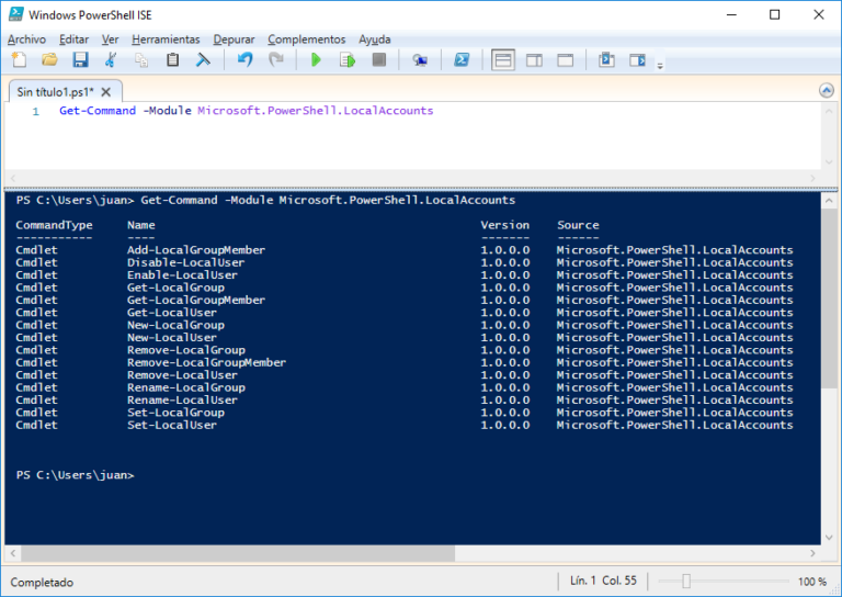 Cmdlets relacionados con la gestión de cuentas locales en Windows 10 | Operating systems ...