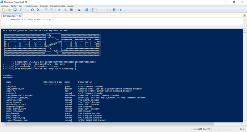 Usar Metasploit desde Powershell (MSFconsole) | Operating systems ... Usar Metasploit desde Powershell (MSFconsole) | Operating systems ...