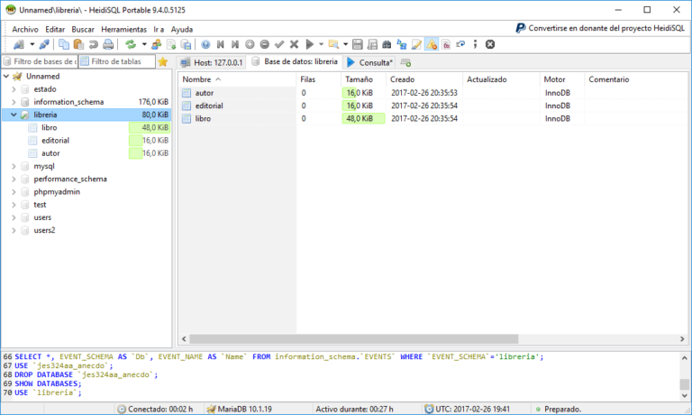 Ejercicios De Mysql Crear Tablas Para La Base De Datos Librería Operating Systems Scripting