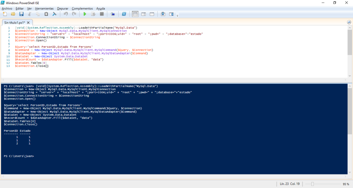 Arrancar Y Conectar A Mysql Desde Powershell Operating Systems Scripting Powershell And