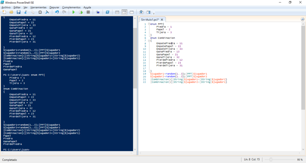 Ejercicios de PowerShell: crear el juego de piedra, papel o tijera | Operating systems ...