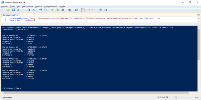 Acceder a los datos publicados en un formulario de Google desde PowerShell | Operating systems ...