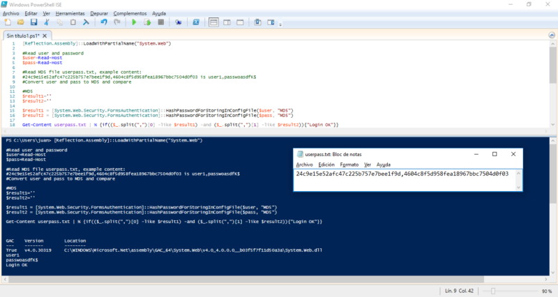 Reading username and password from file in MD5 and do a login ...