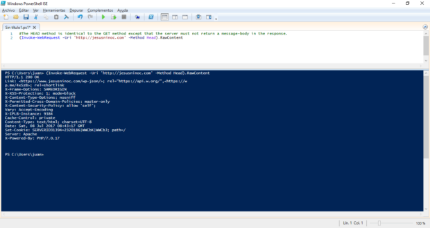 HEAD method with PowerShell | Operating systems, scripting, PowerShell and security | jesusninoc.com