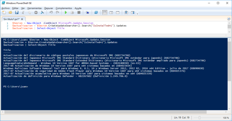 Buscar actualizaciones instaladas con PowerShell | Operating systems, scripting, PowerShell and ...