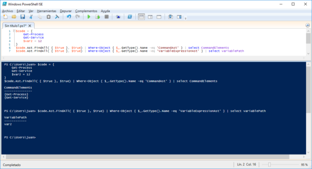 Encontrar cmdlets y variables en un bloque de PowerShell | Operating ...
