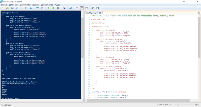 Tutorial C Con Powershell Utilizar Dos Clases En Un Espacio De Nombres Operating Systems