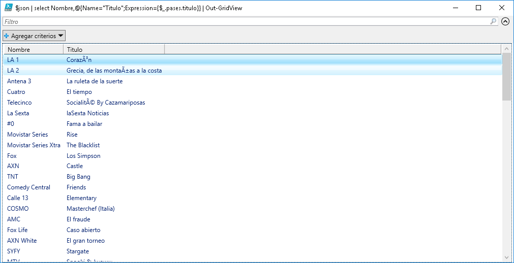 Programación Movistar+ con PowerShell | Operating systems, scripting ...