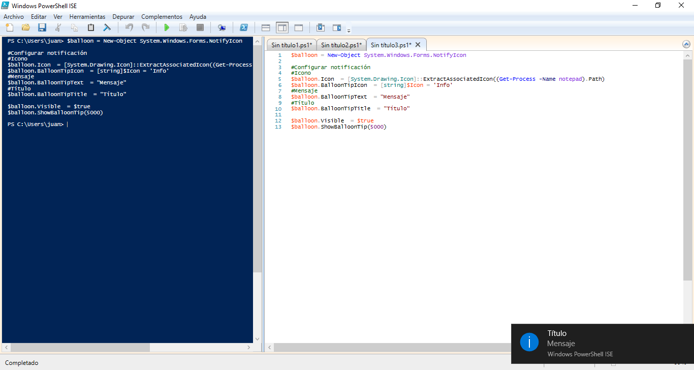 Crear una notificación en Windows con PowerShell | Operating systems ...