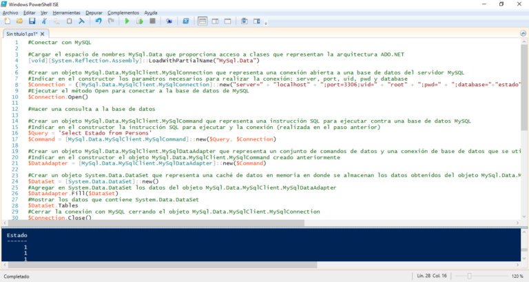 Conectar a MySQL desde PowerShell | Operating systems, scripting ...