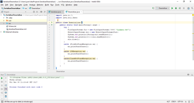 Serializar y deserializar contenido en un fichero en Java | Operating ...