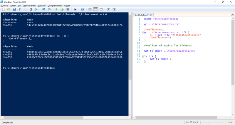 Realizar una función de hash sobre varios ficheros | Operating systems, scripting, PowerShell ...