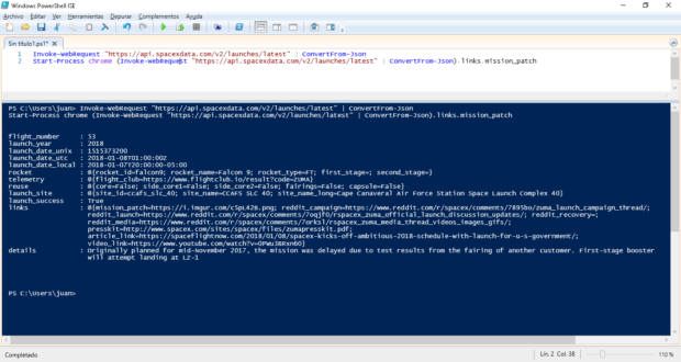 Spacex Data Rest Api Operating Systems Scripting Powershell And 9993