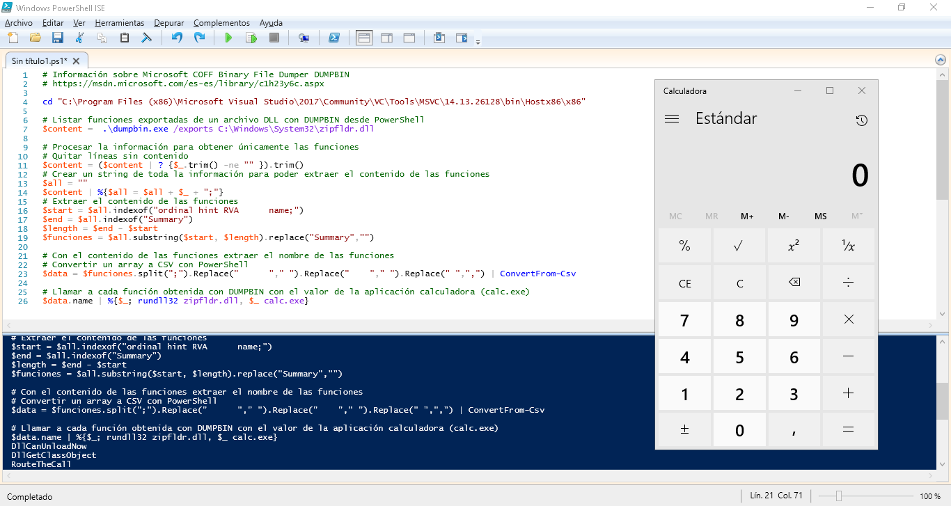 Llamar con el valor de la aplicación calculadora (calc.exe) a cada ...