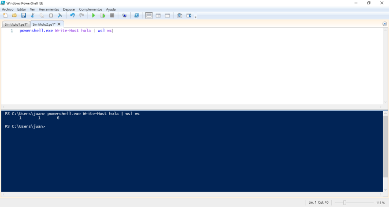 Combinar Un Cmdlet De Powershell Con Un Comando En Bash Mediante Wsl Desde Powershell