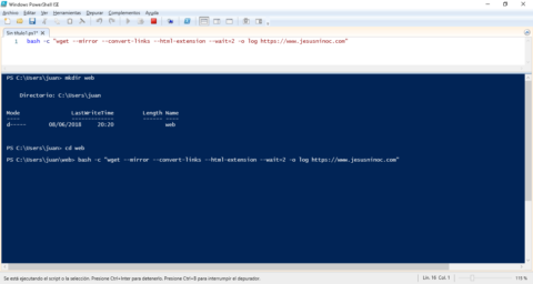 How to make an offline mirror copy of a website with WSL (Windows ...