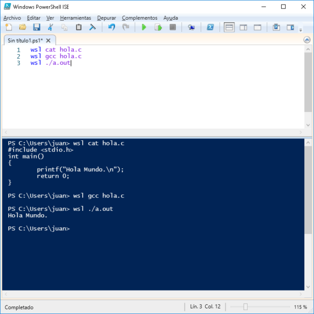 Compiling A C Program On The Bash In Powershell Operating Systems Scripting Powershell And