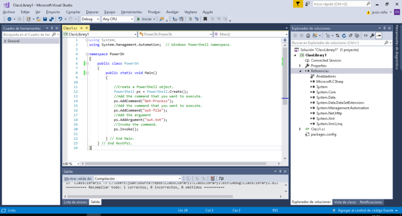 Crear, compilar y ejecutar una DLL con Microsoft Visual C# que ejecute ... Crear, compilar y ejecutar una DLL con Microsoft Visual C# que ejecute ...