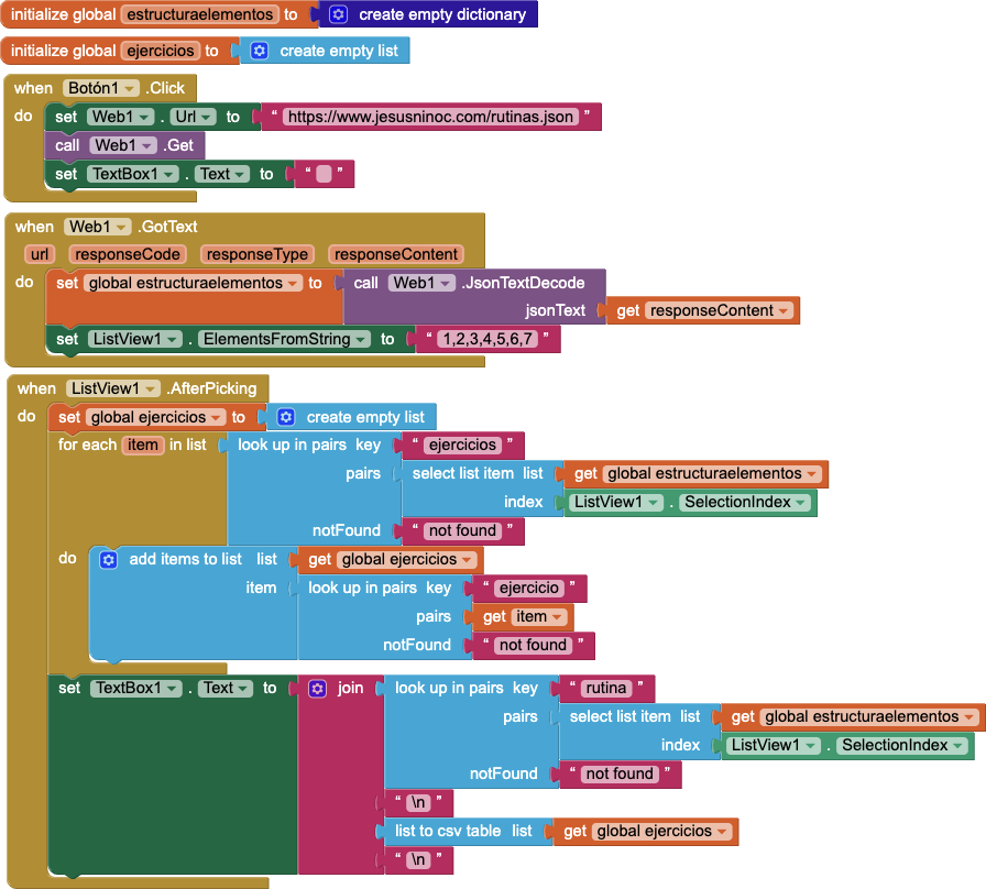 Crear una aplicación que gestiona rutinas de entrenamiento en Android con App Inventor (parte 2 ...