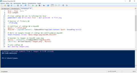 Crear un código QR mediante un comando en Bash con WSL desde PowerShell y codificarlo en Base64 ...