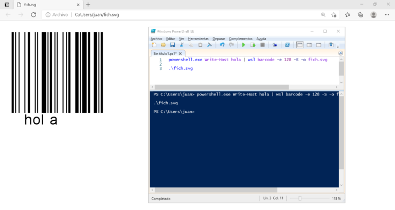 Crear Un Código De Barras En Bash Mediante Wsl Desde Powershell Operating Systems Scripting