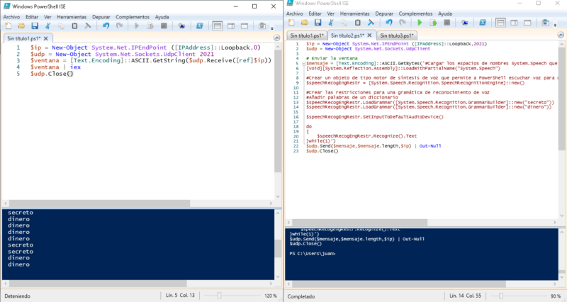 Enviar un script remotamente que reconoce palabras activando el ...