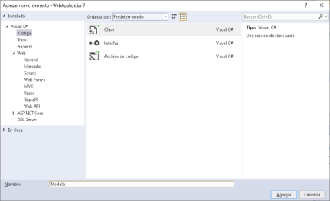 Crear un servicio Web ASP.NET Web API REST con Microsoft Visual Studio, añadir varios métodos ...