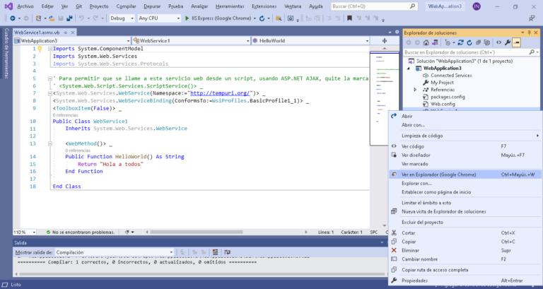 Crear un servicio Web ASP.NET (ASMX) con Microsoft Visual Studio | Operating systems, scripting ...