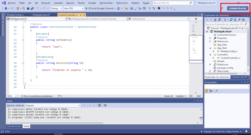 Crear un servicio Web ASP.NET Web API REST con Microsoft Visual Studio ...