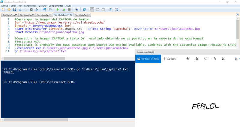 Resolver El Captcha De Amazon Desde Powershell Con Tesseract Ocr Operating Systems Scripting