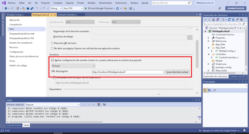 Crear un servicio Web ASP.NET Web API REST con Microsoft Visual Studio, añadir varios métodos ...