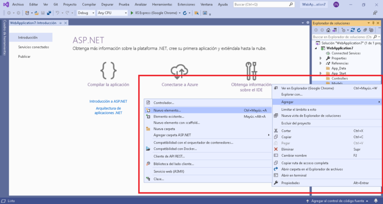 Crear un servicio Web ASP.NET Web API REST con Microsoft Visual Studio, añadir varios métodos ...