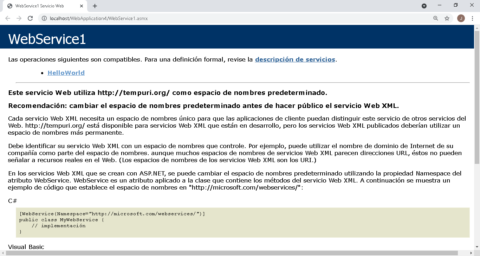 Crear un servicio Web ASP.NET (ASMX) con Microsoft Visual Studio ...