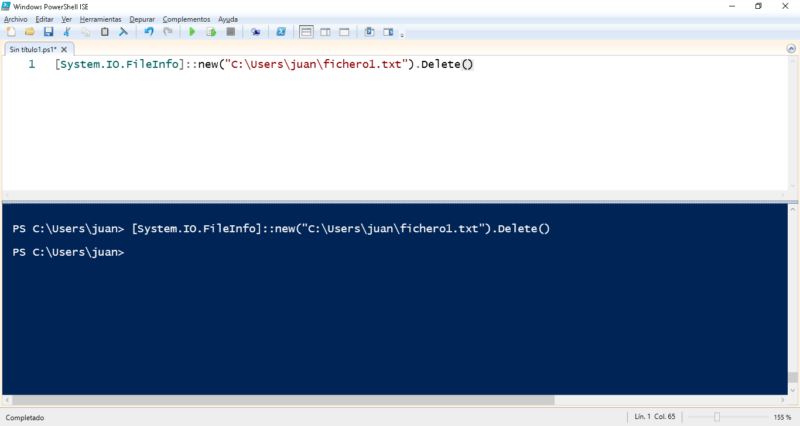 Eliminar Un Fichero Utilizando La Clase Fileinfo Desde Powershell Operating Systems Scripting